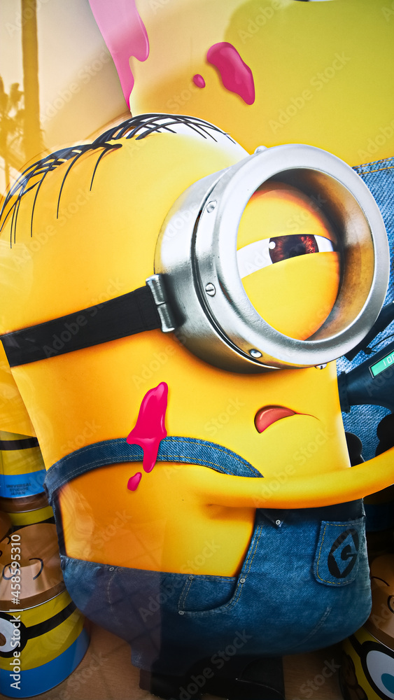 OSAKA, JAPAN - Nov 13, 2019 : Close up of HAPPY MINION statue in ...