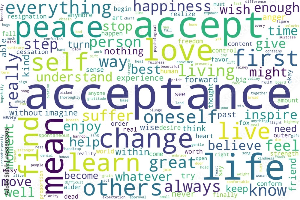 Poster Word cloud of acceptance concept on white background – Wall Art ...