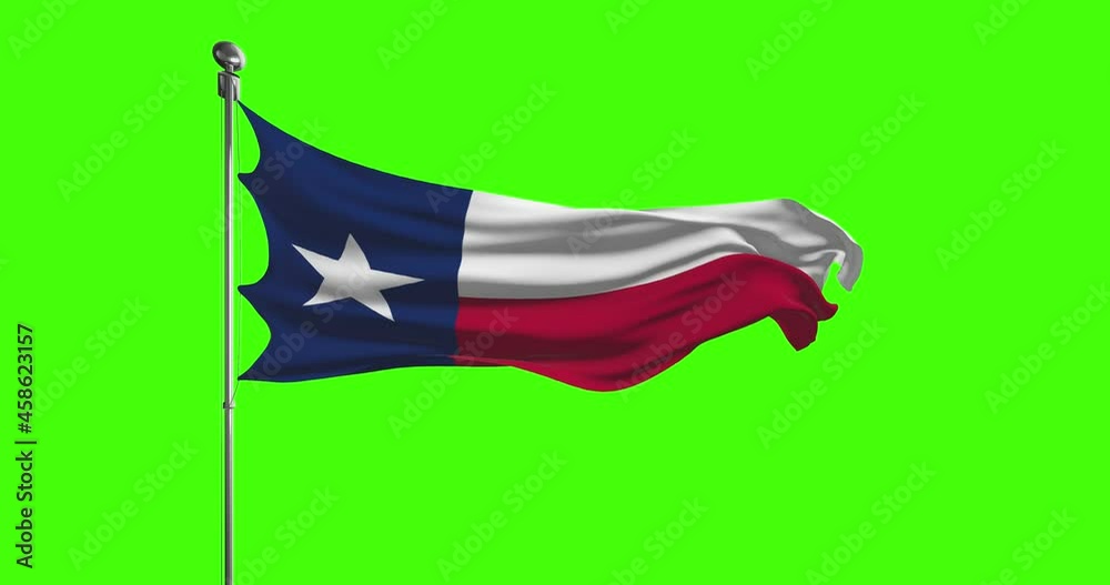 Texas State Flag Waving on chroma key background. Unites States of ...