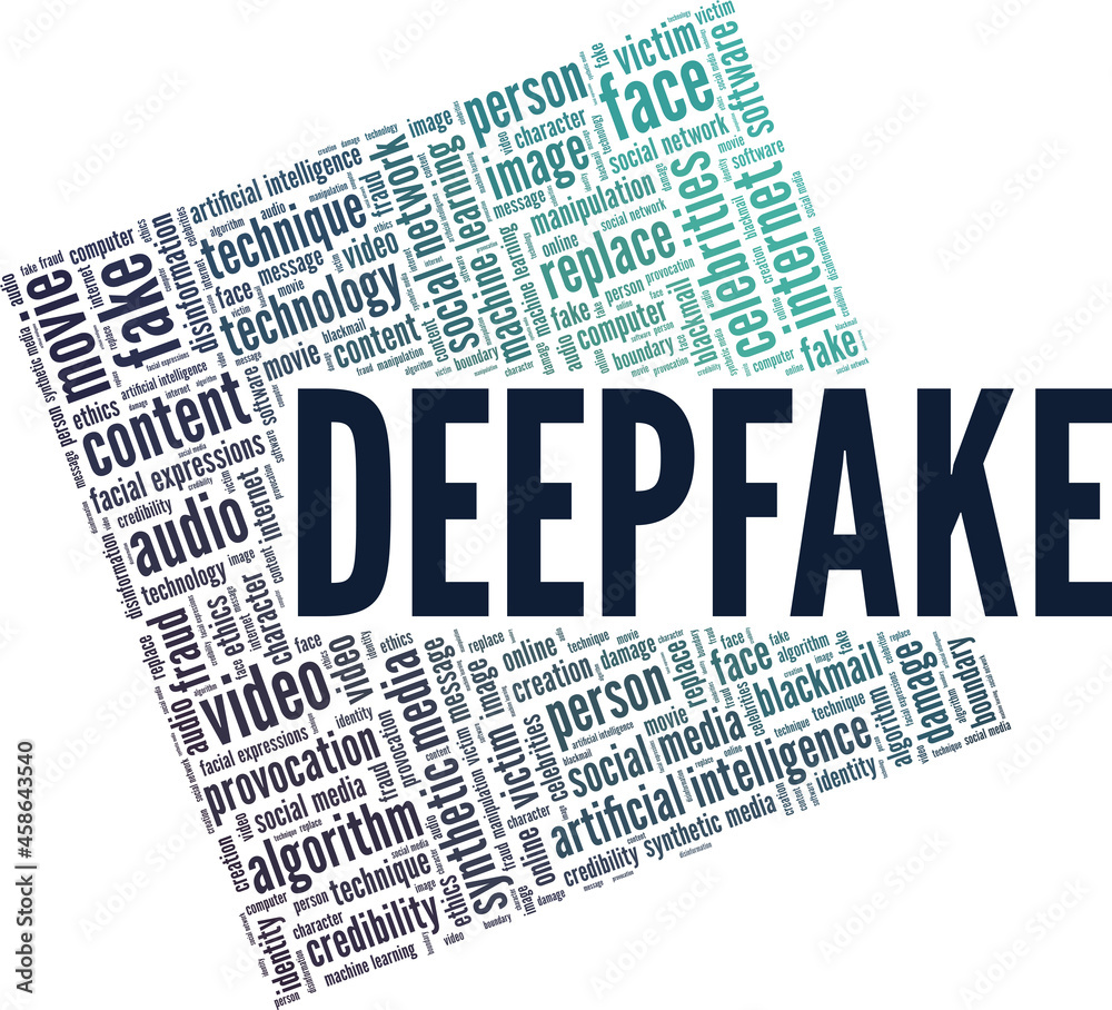 Deepfake vector illustration word cloud isolated on white background ...