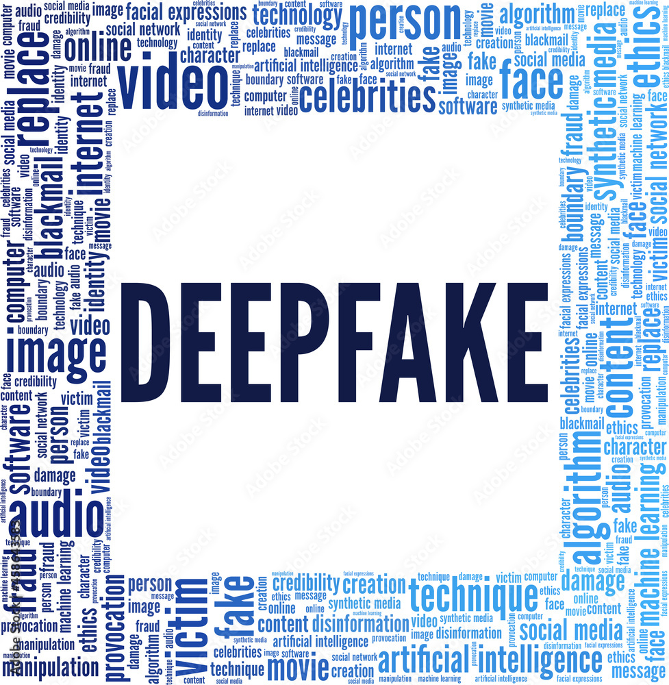 Deepfake vector illustration word cloud isolated on white background. Stock Vector | Adobe Stock