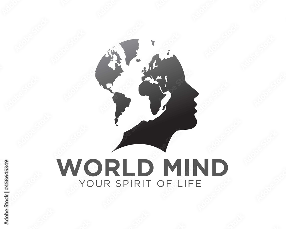 world mind logo designs for mind service and spirit of life Stock ...