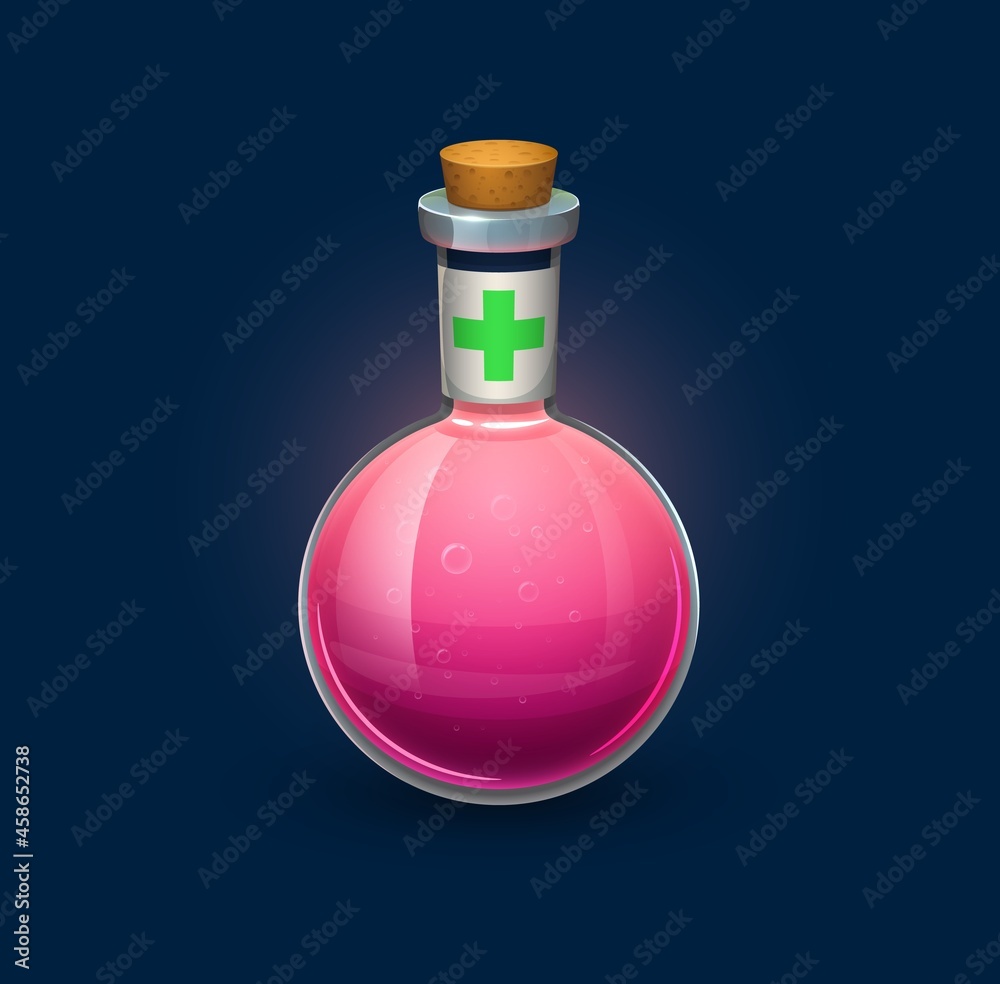 Witchcraft glass bubble potion in bottle, elixir or recovery drink ...
