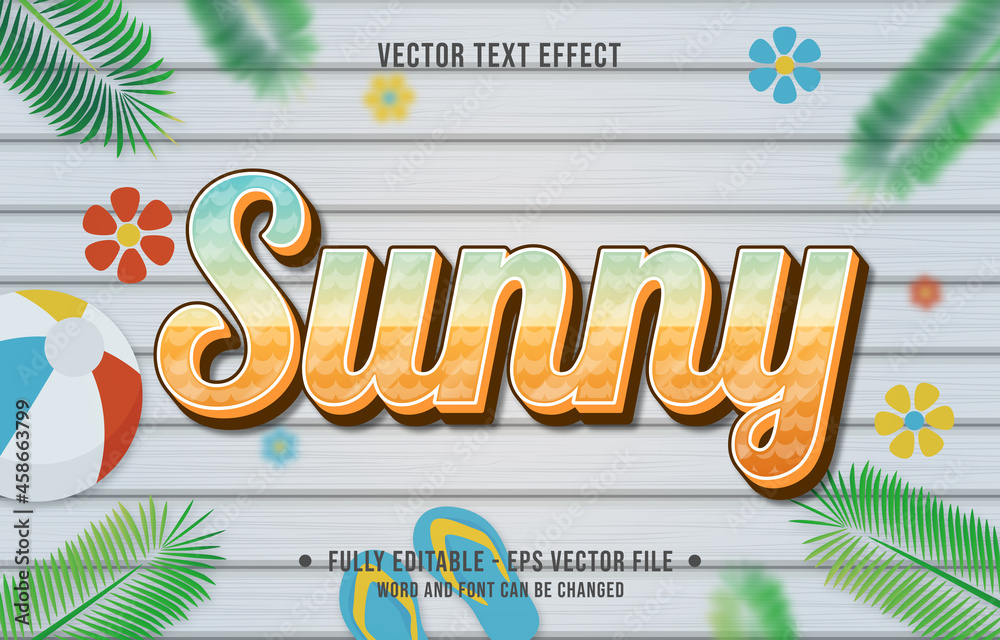 Text effect sunny gradient style with summer season theme background ...