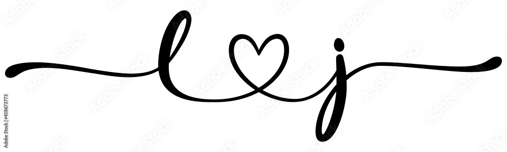 lj, jl, letters with heart Monogram, monogram wedding logo. Love icon ...
