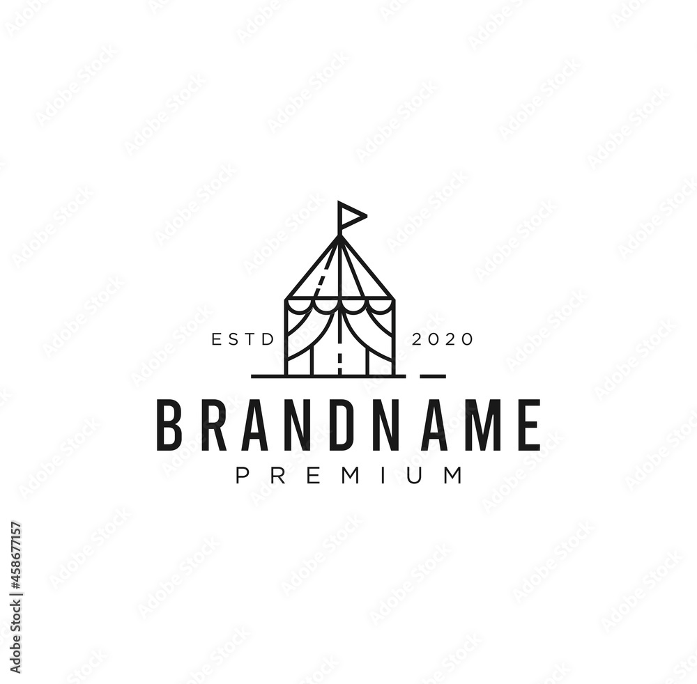 Party Rental Tent Event Logo Design Stock Vector black silhouette ...