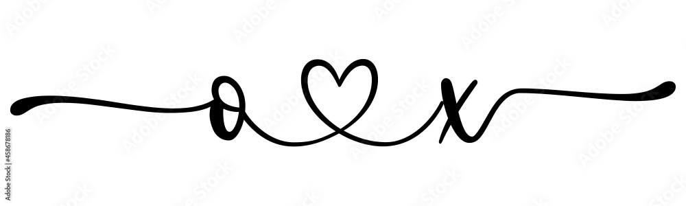 ox, xo, letters with heart Monogram, monogram wedding logo. Love icon ...
