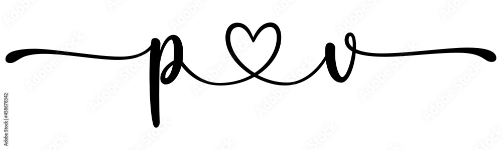 pv, vp, letters with heart Monogram, monogram wedding logo. Love icon ...