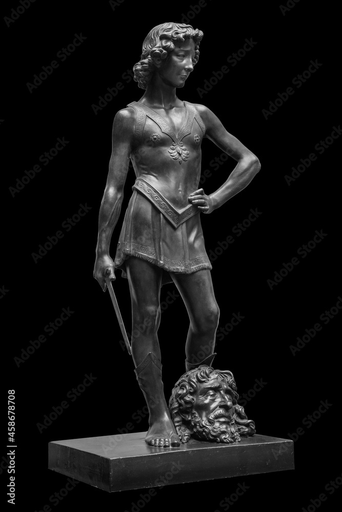 David and Goliath head ancient statue. Biblical story. Antique ...