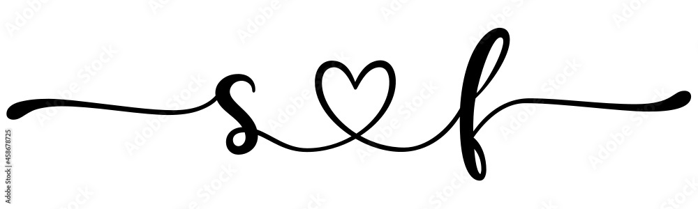 sf, fs, letters with heart Monogram, monogram wedding logo. Love icon ...