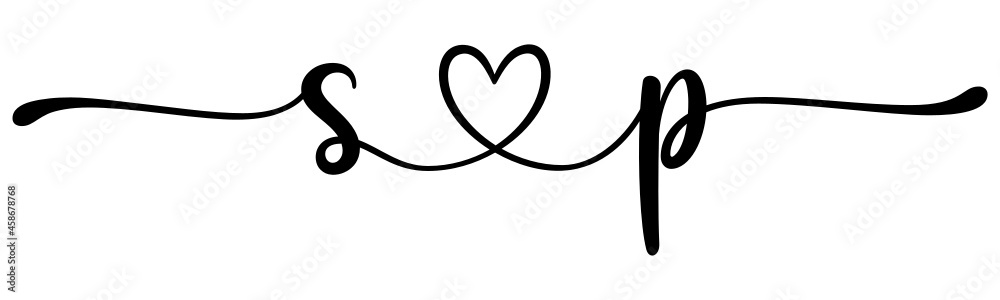 sp, ps, letters with heart Monogram, monogram wedding logo. Love icon ...