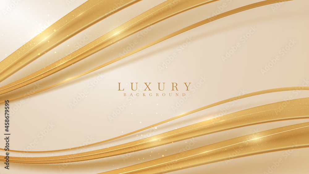 Golden curve line, luxury background, Modern cover design. invitation ...