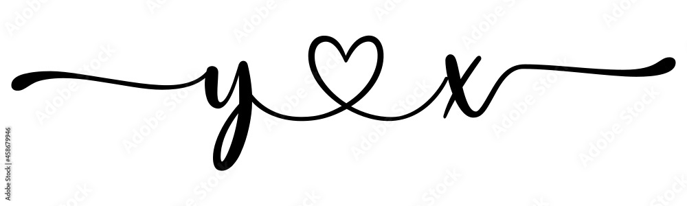 yx, xy, letters with heart Monogram, monogram wedding logo. Love icon ...