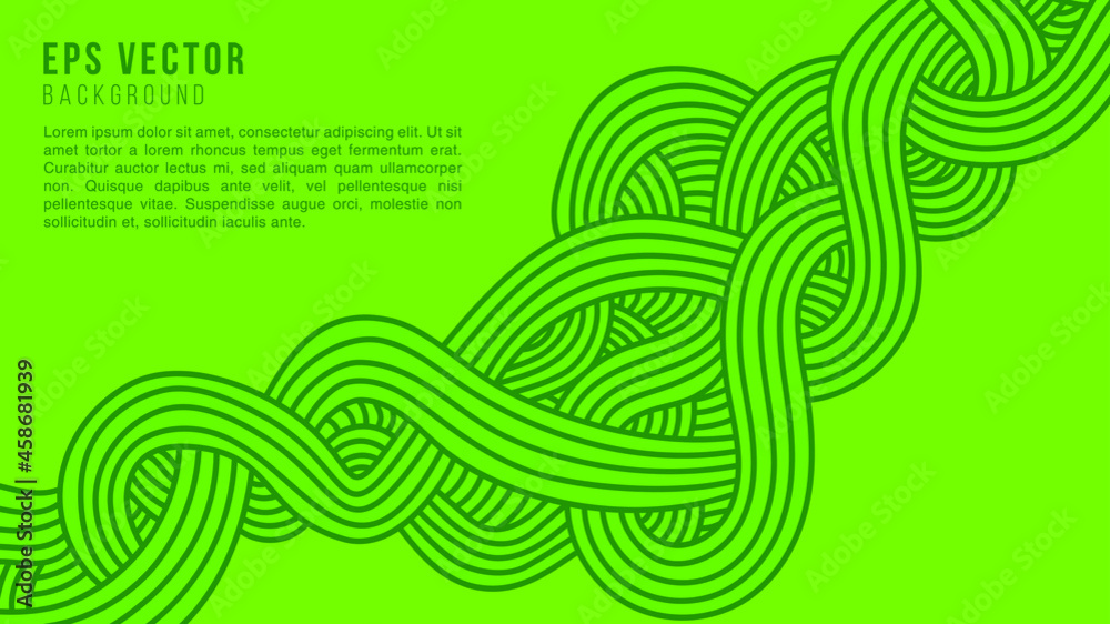 Green wavy lines abstract background with hand drawn outline style. can ...