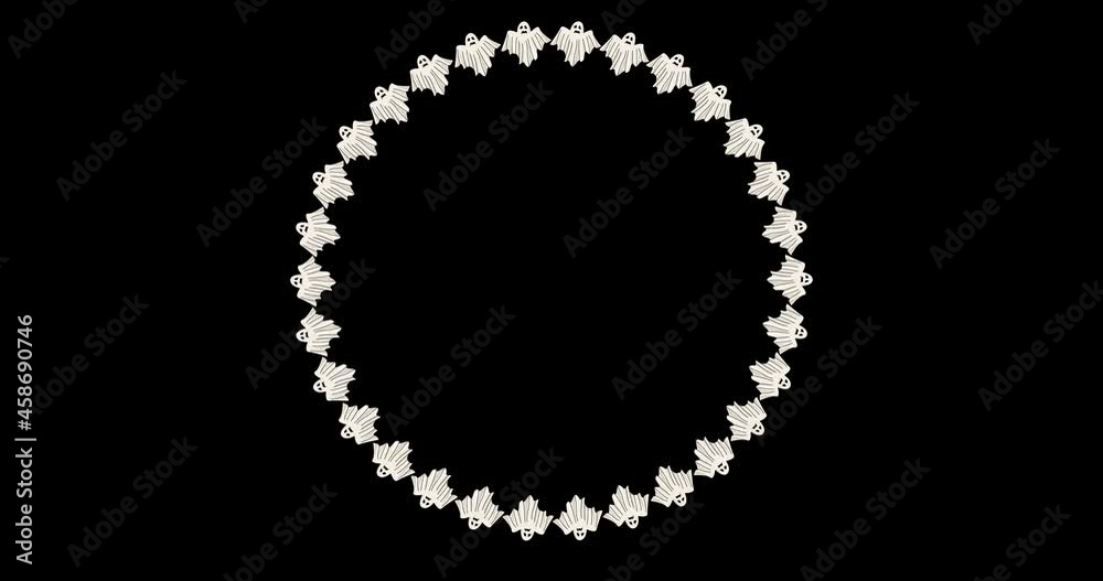 Halloween animated rotating round frames on transparent background ...