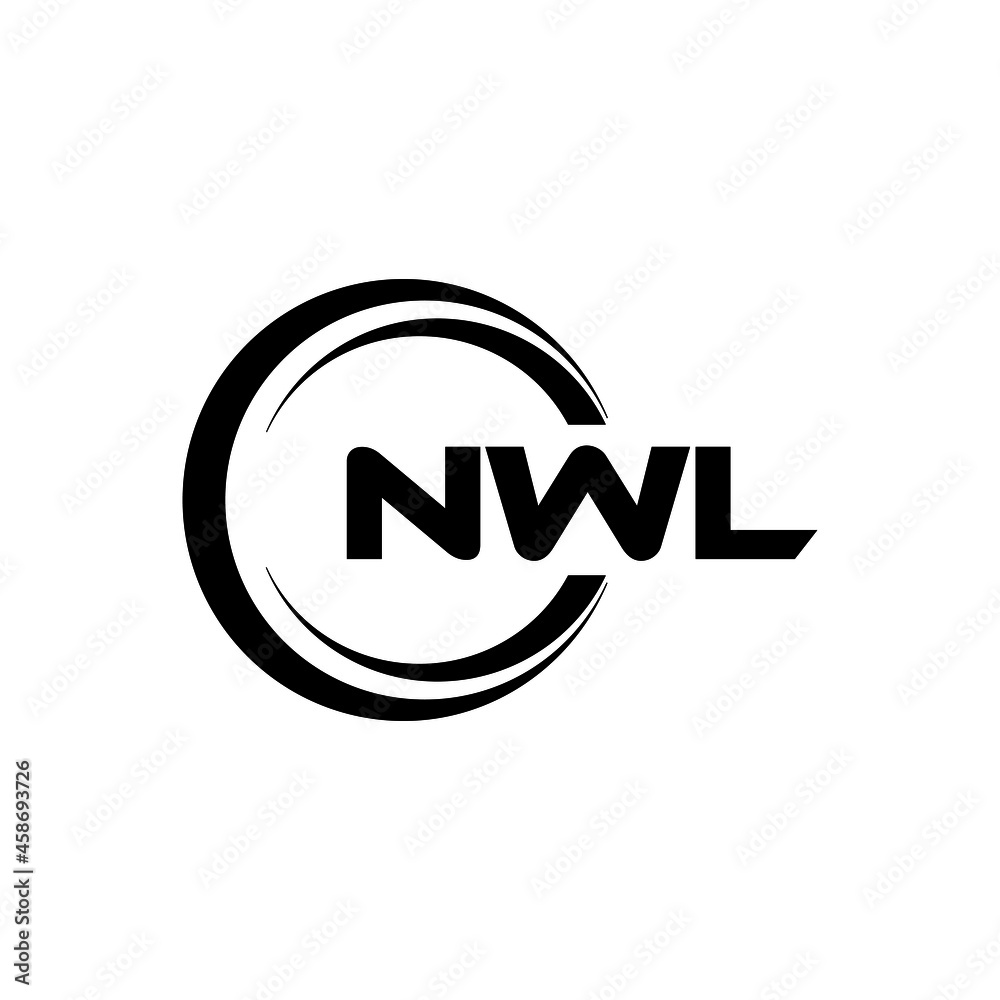 NWL letter logo design with white background in illustrator, vector ...