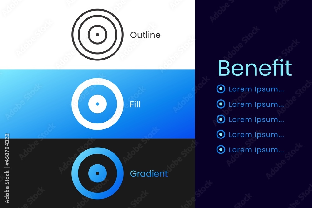 Isolated vector right sign checklist symbol, in various types of ...