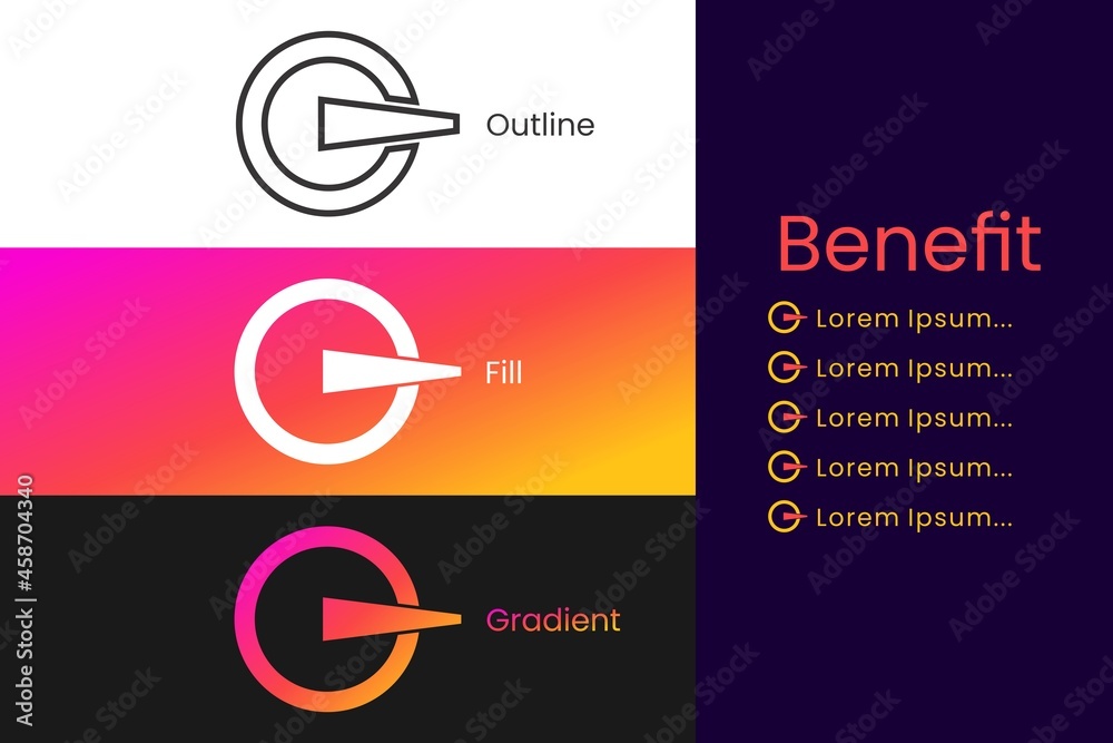 Isolated vector right sign checklist symbol, in various types of ...
