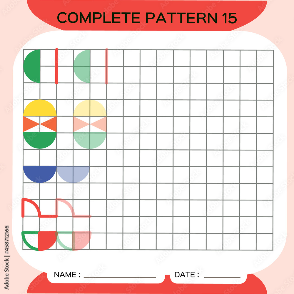 Repeat Pattern, Puzzle. Copy Picture. Special for preschool kids ...