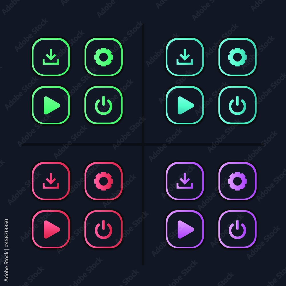 set Collection of blank web button templates. modern multi-colored ...