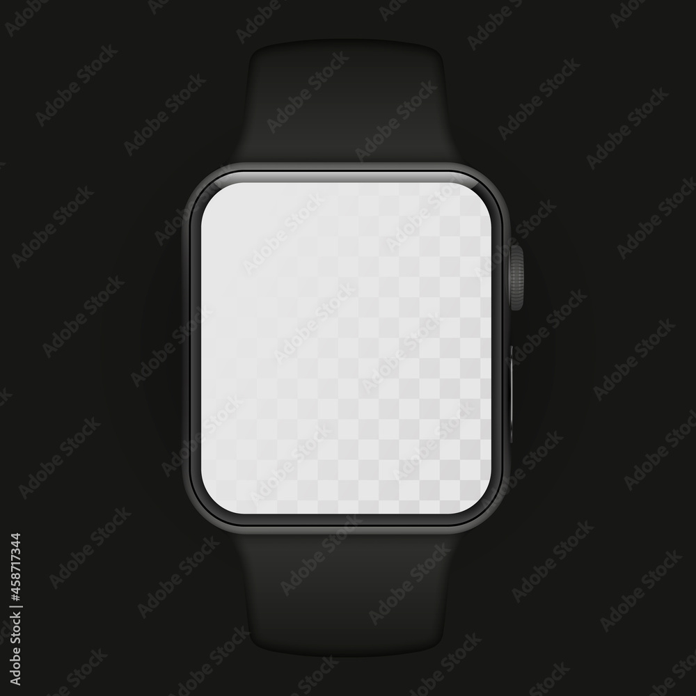 Apple watch with blank screen vector, Electronic device mockup Stock ...