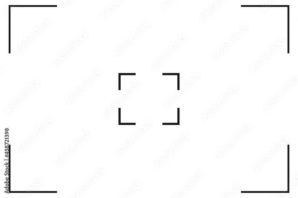 Viewfinder frame. Camera focus frame. Transparent viewfinder mockup ...