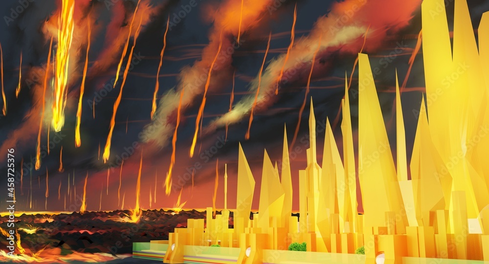 Hell and lake of fire depiction of Revelation 20, with the New ...