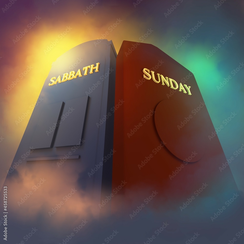 Sunday and Sabbath compared Stock-Illustration | Adobe Stock