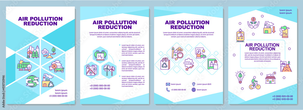 Air pollution reduction brochure template. Renewable energy sources ...