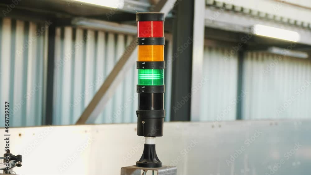 Vidéo Stock factory traffic light. warning light . close-up. Industrial ...