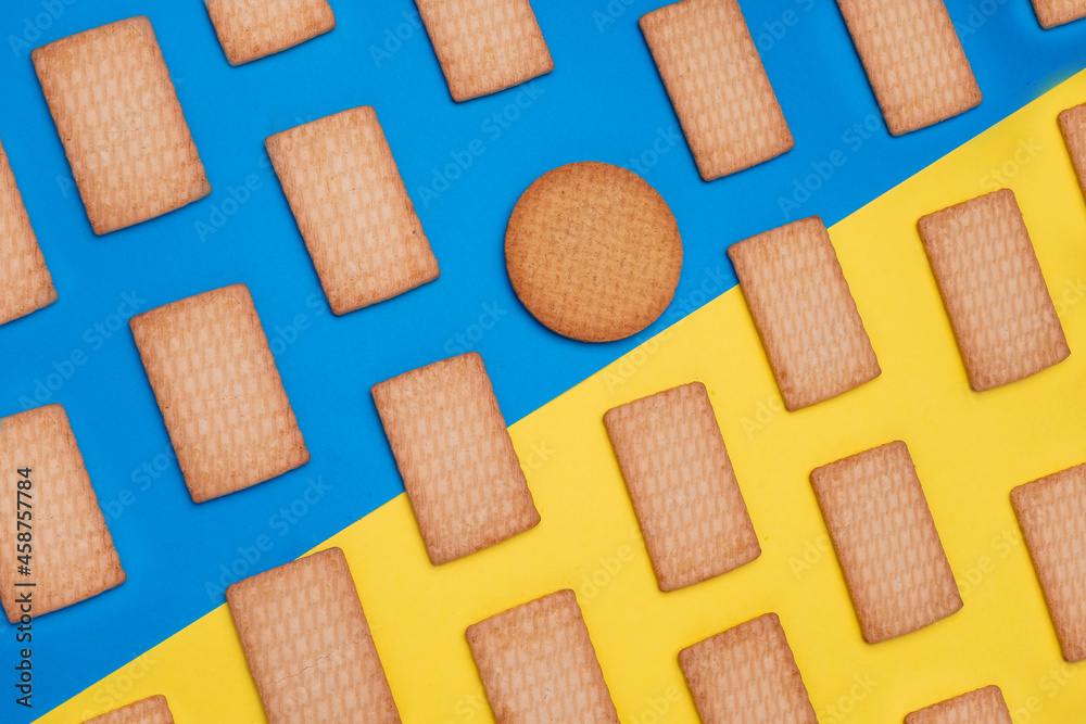 galletas rectangulares y redondas encima de unos fondos de color ...