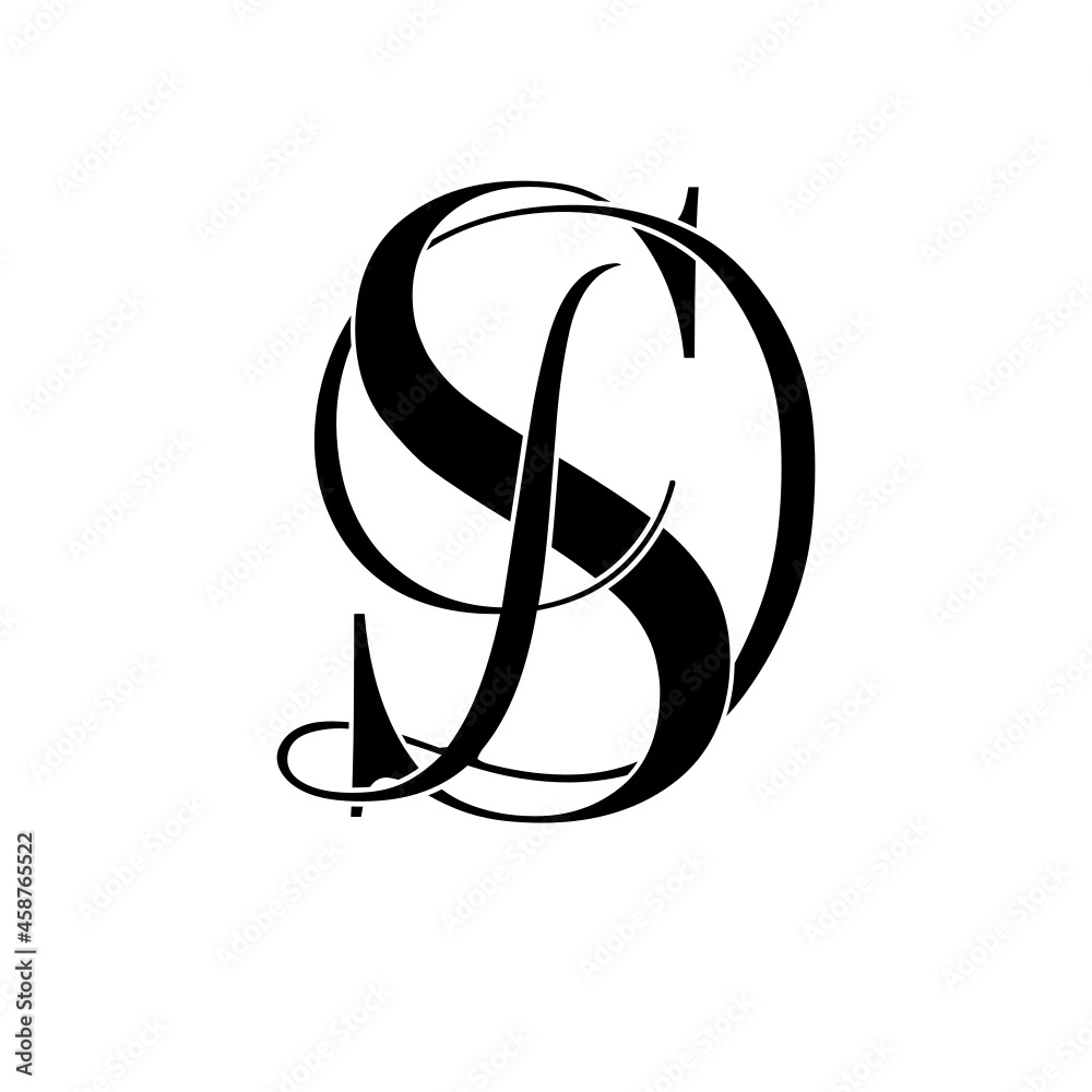 sd, ds, monogram logo. Calligraphic signature icon. Wedding Logo ...