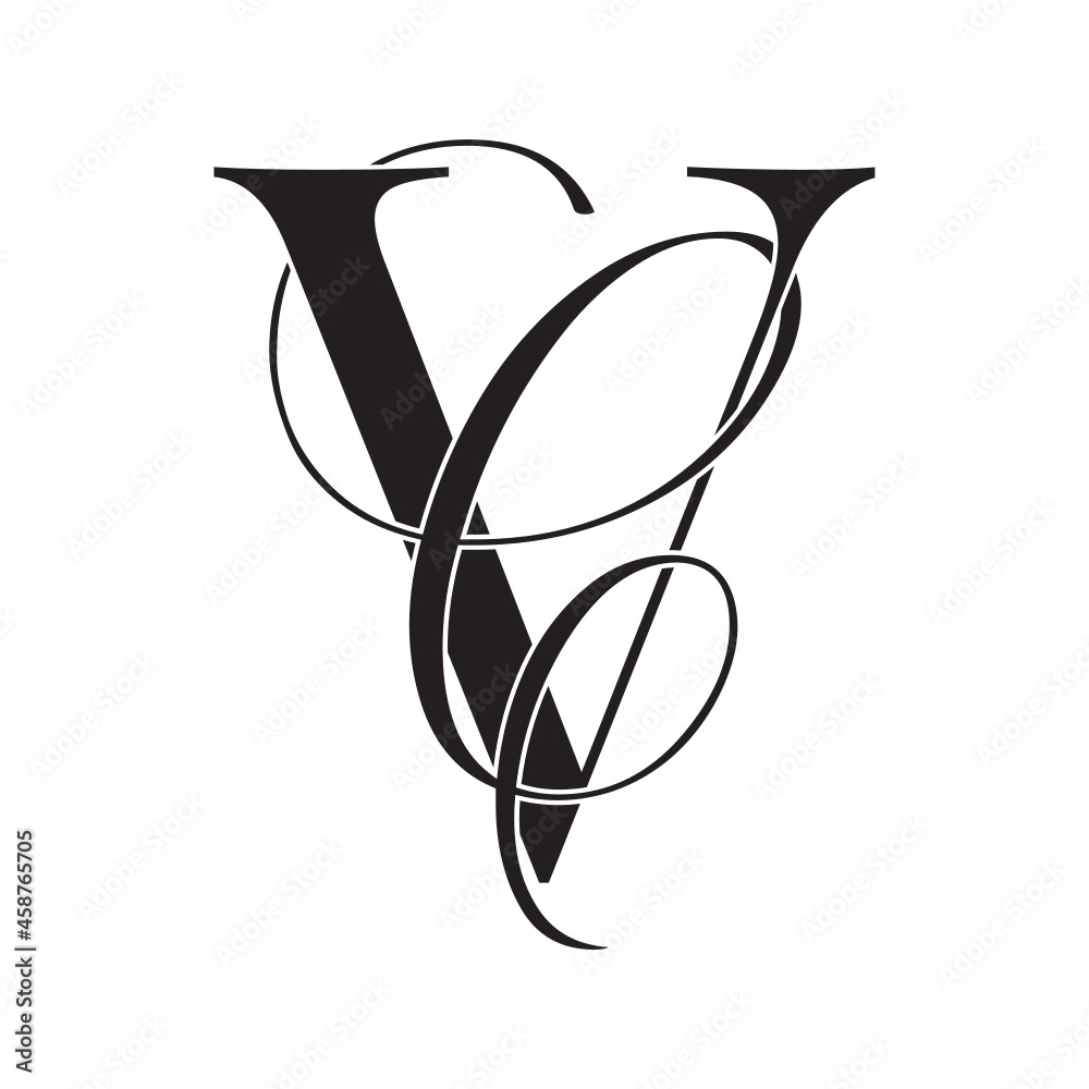 vc, cv, monogram logo. Calligraphic signature icon. Wedding Logo ...