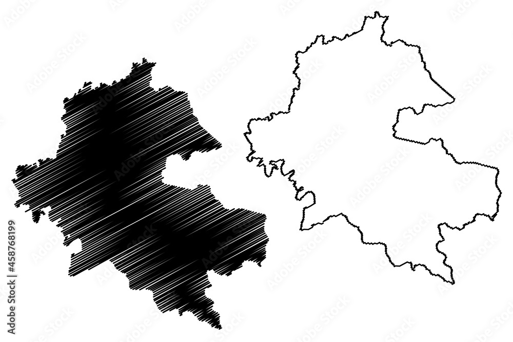 Deoria district (Uttar Pradesh State, Republic of India) map vector ...
