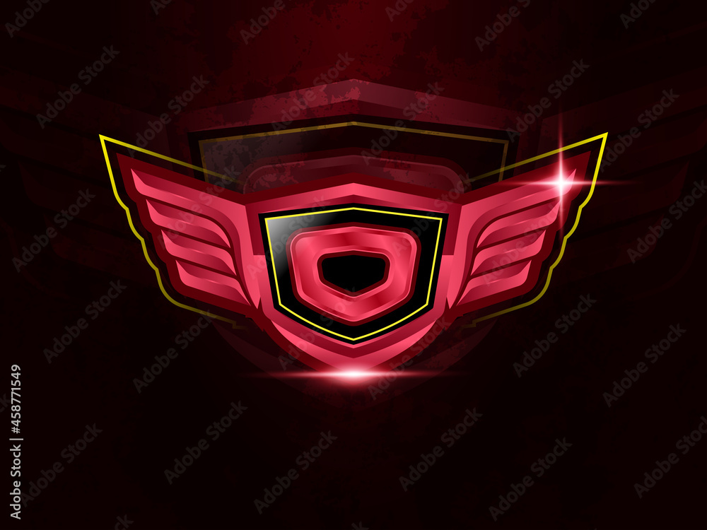 Initial letter O with wings for esport, gaming, twitch, youtube vector ...