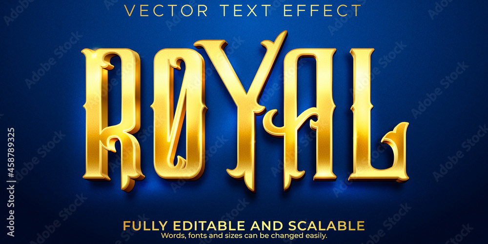 Golden royal text effect, editable shiny and elegant text style Stock ...