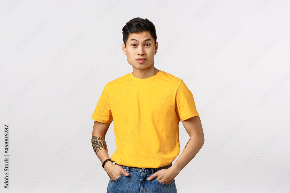 Surprised handsome asian male model didnt expact someone saying rude ...