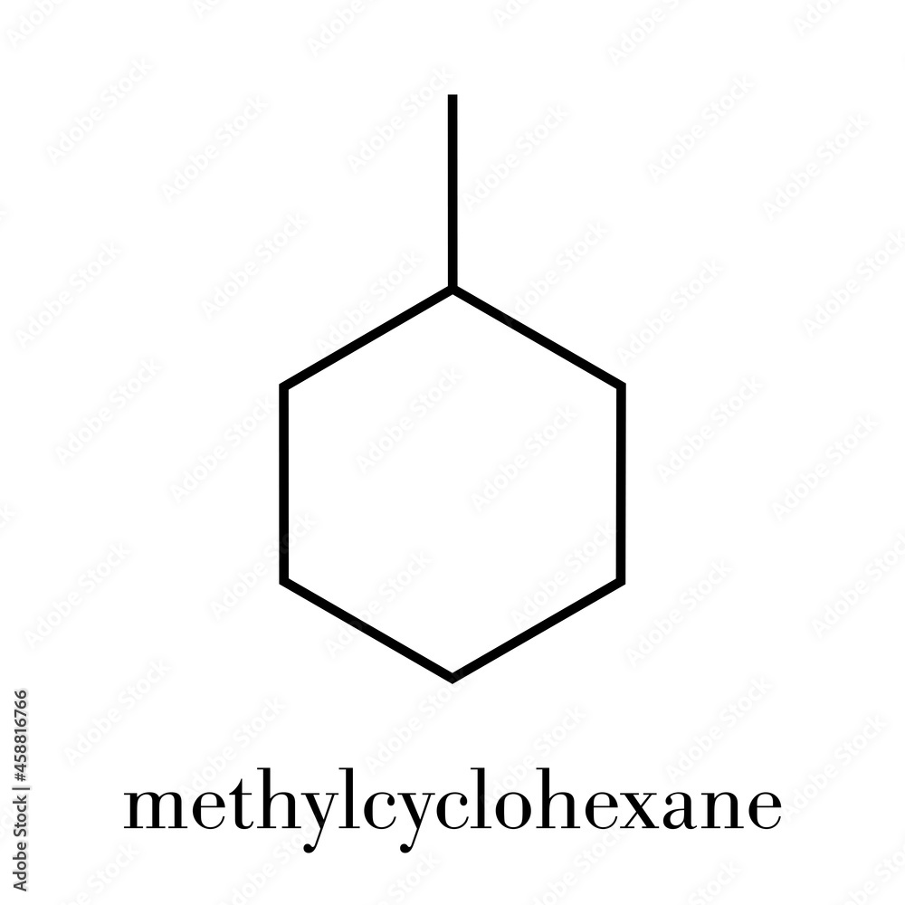 Methylcyclohexane solvent molecule. Skeletal formula. Stock Vector ...