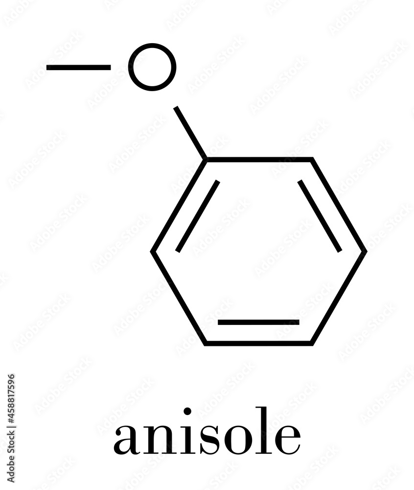 Anisole chemical molecule. Used in fragrances and as chemical precursor ...