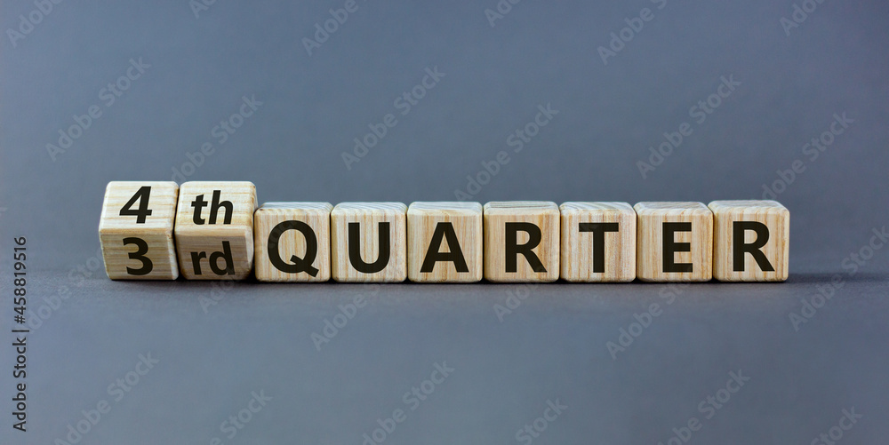 From 3rd to 4th quater symbol. Turned wooden cubes and changed words ...
