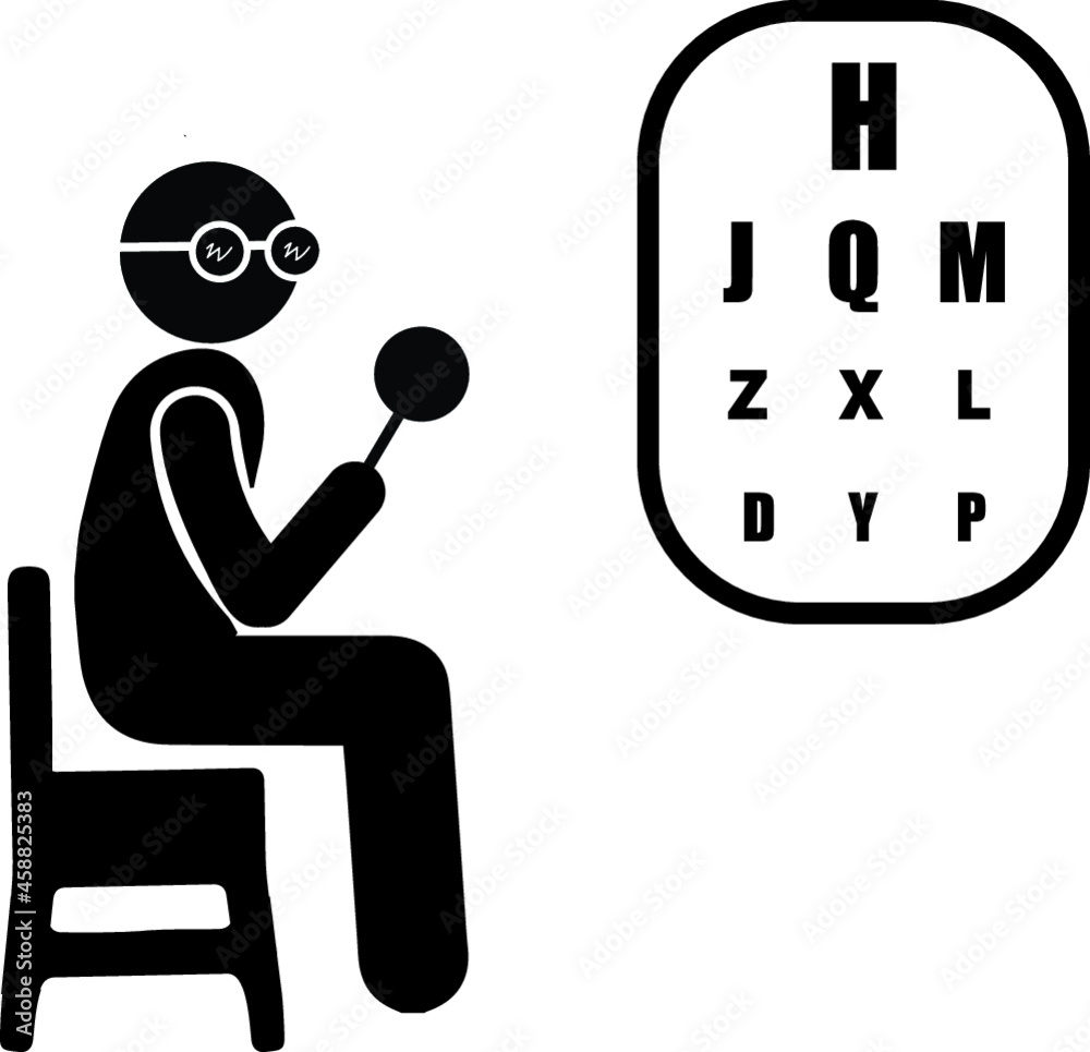 Eye Diagnosis Exam Surgery Optometrist Stick Figure Pictogram Icons ...
