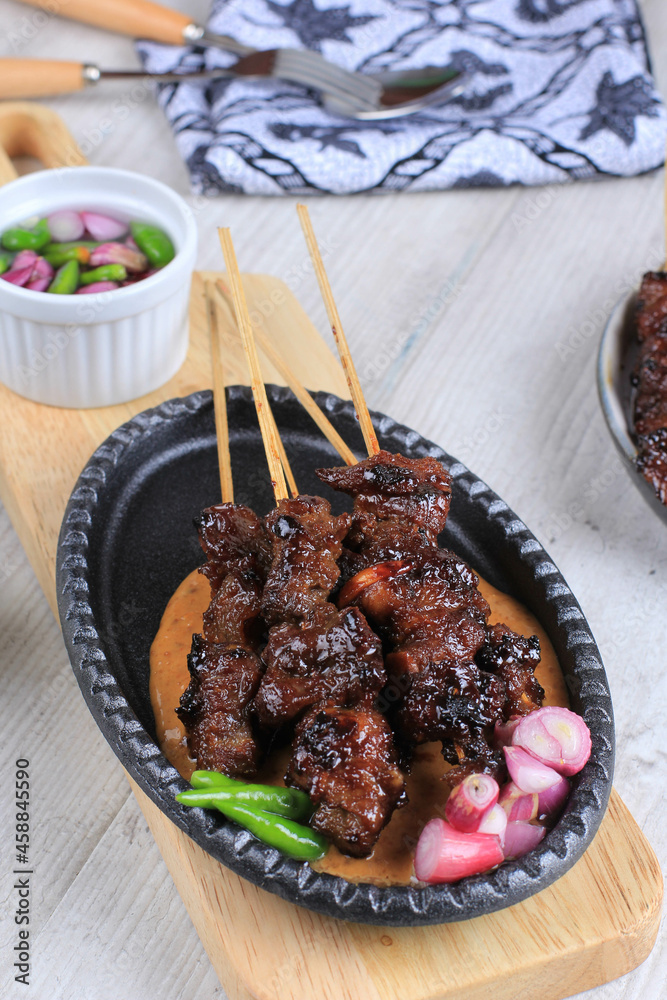 Sate Maranggi, Indonesian Traditional Satay Recipe with Sweet Soy Sauce ...