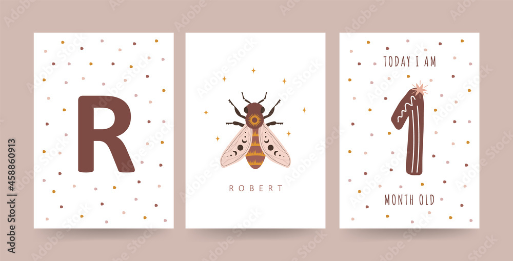 Kids milestone card. Nursery posters capturing special moments. Child ...