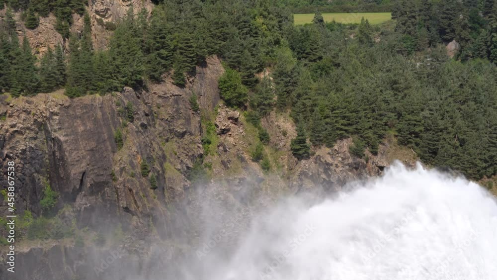 Controlled Outflow Of Water From Jet Valve Of Naussac Lake Reservoir ...