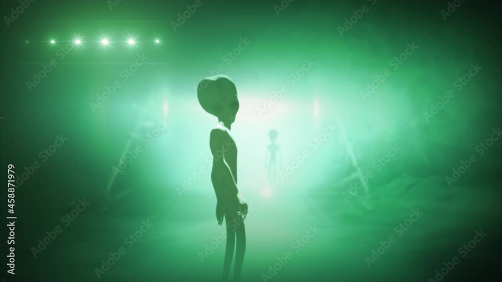 Vídeo do Stock: 3D CGI VFX animation of a classic Roswell grey alien ...