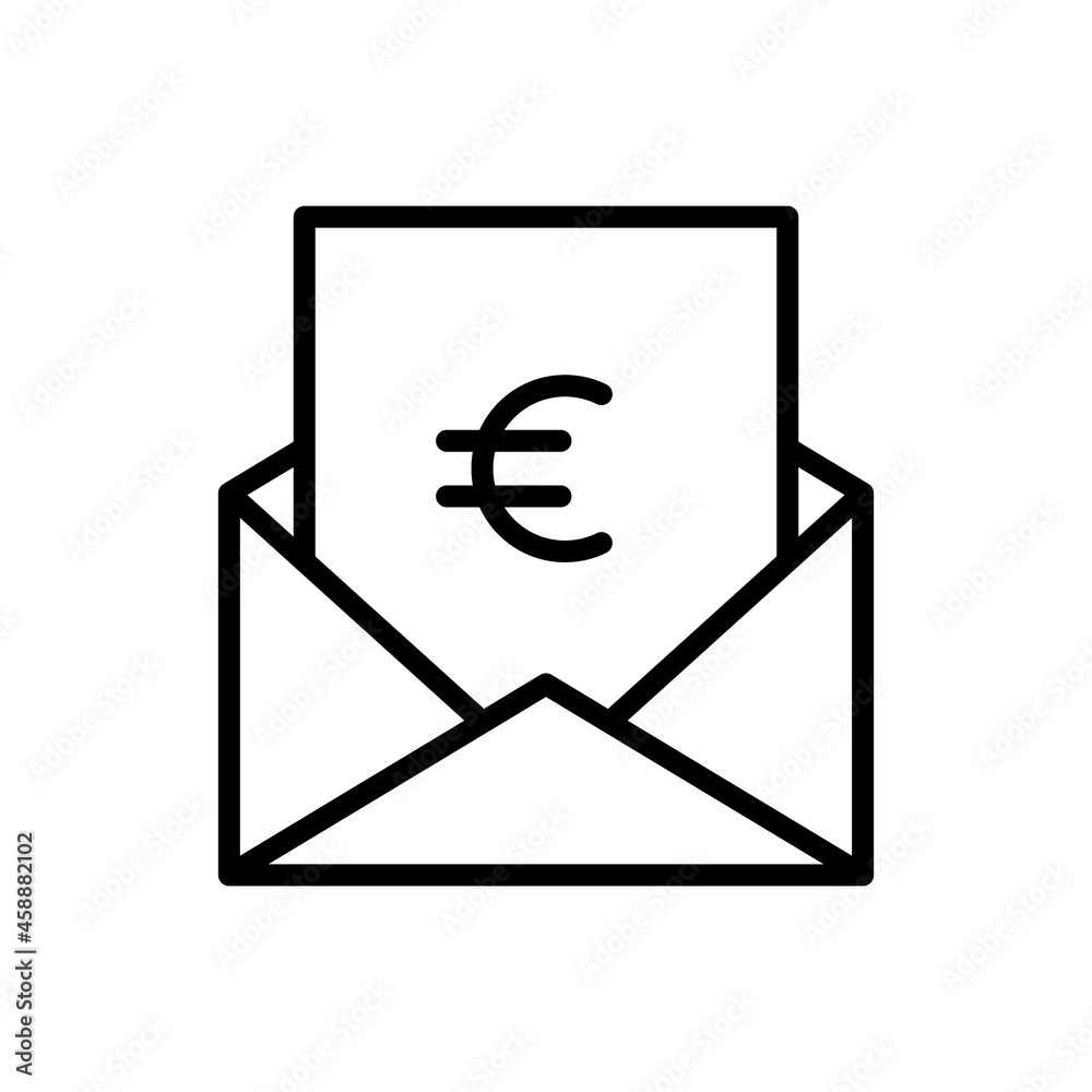 Paycheck Logo outline icon. Banking checkbook template or cheque book ...