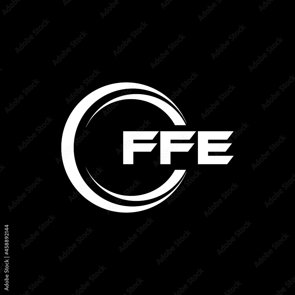 FFE letter logo design with black background in illustrator, vector ...