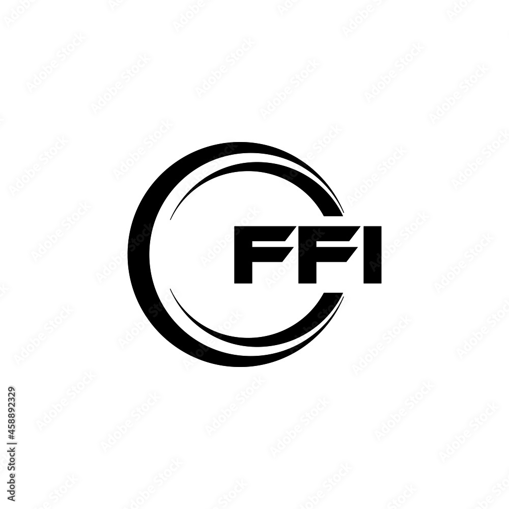 FFI letter logo design with white background in illustrator, vector ...