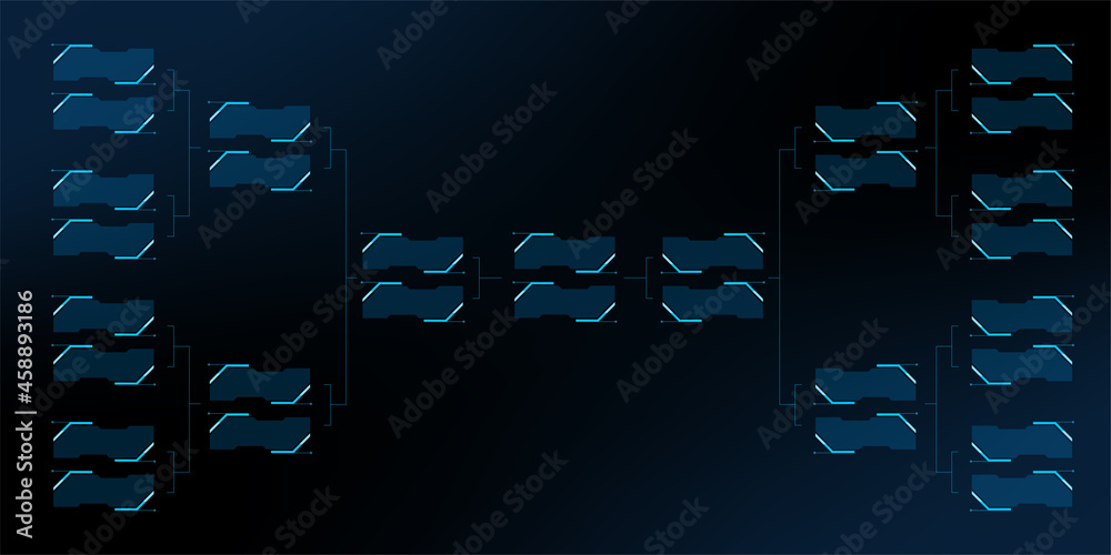 Championship tournament bracket in futuristic style wiith HUD elements ...