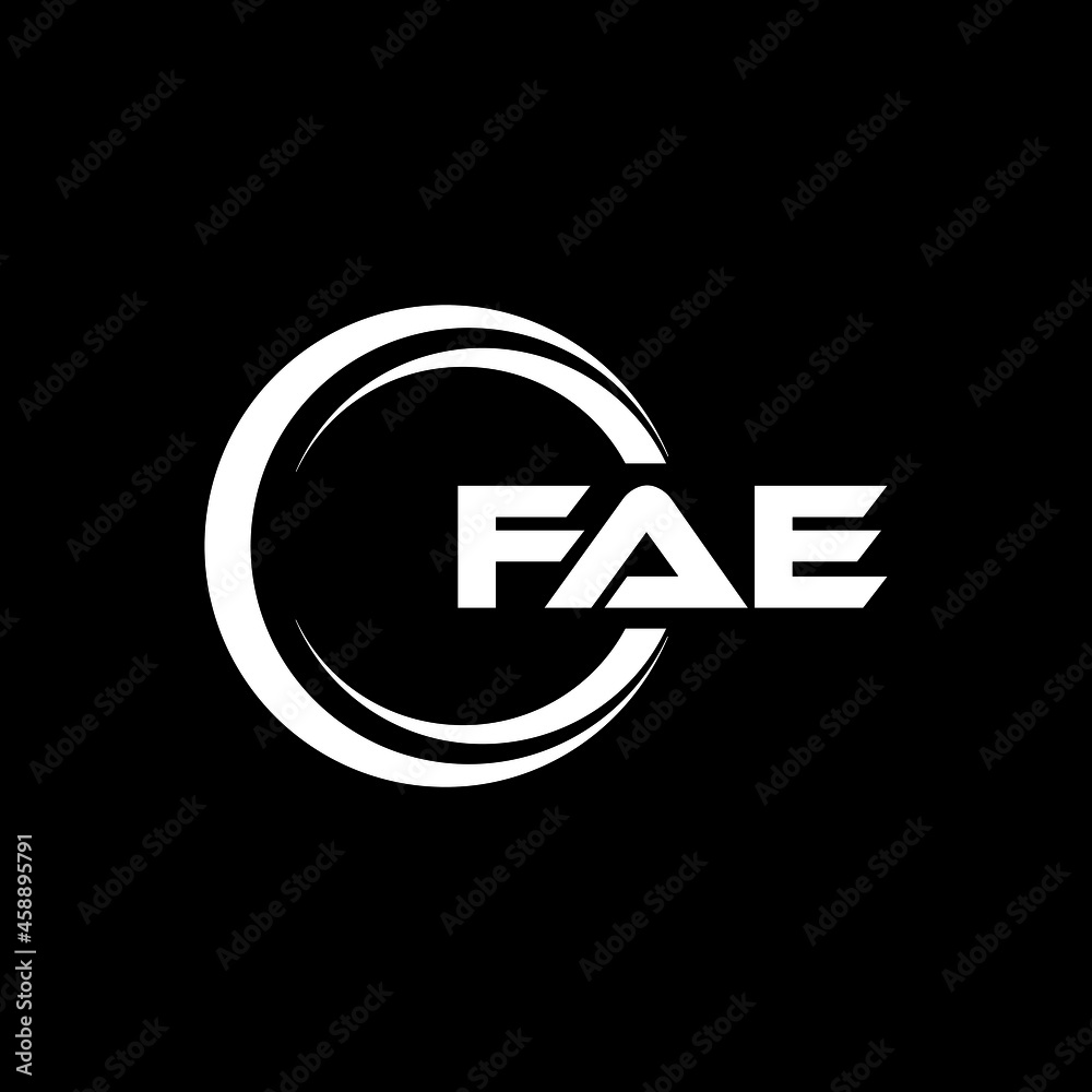 FAE letter logo design with black background in illustrator, vector ...